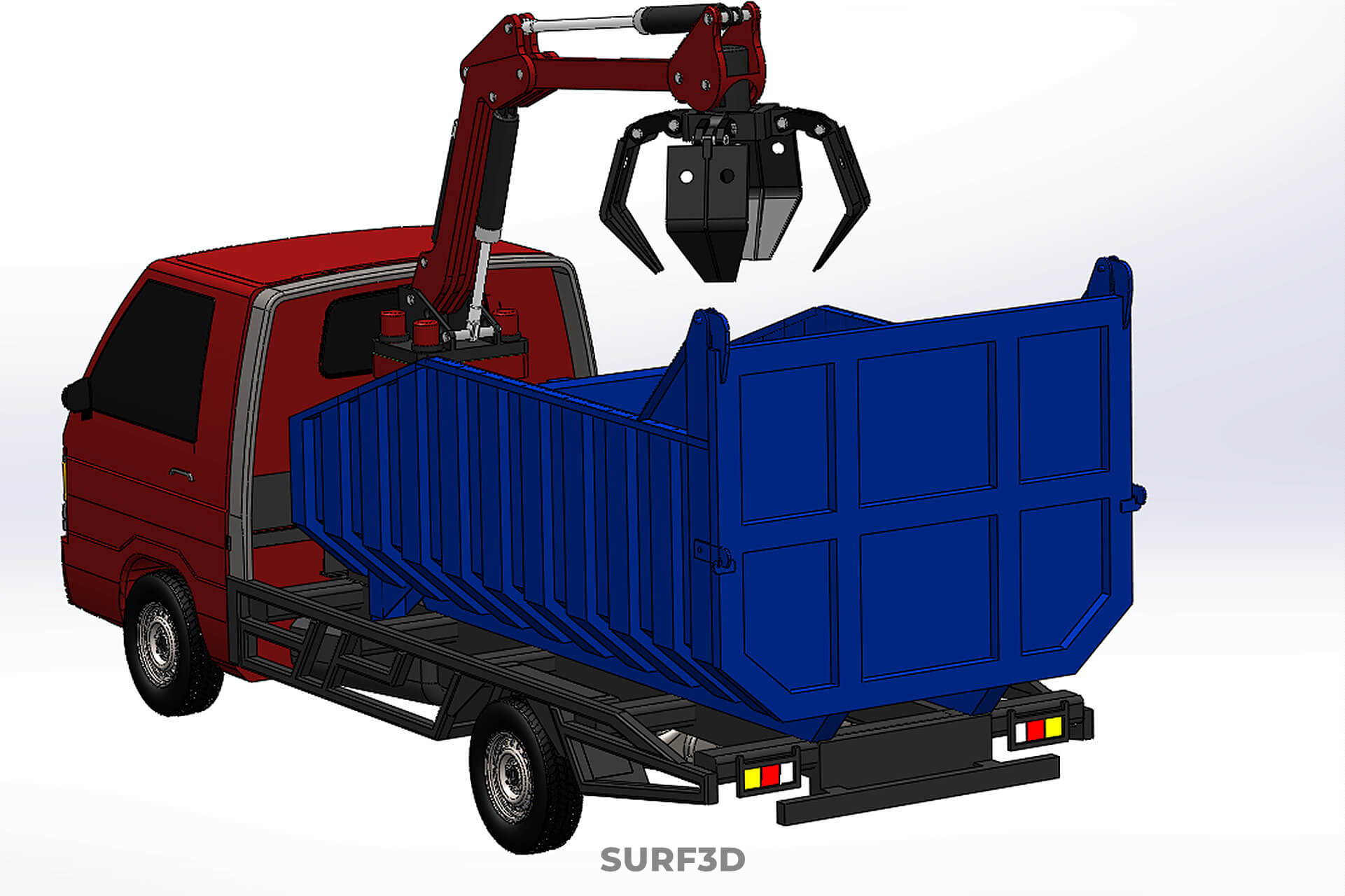 FFB Fresh Fruit Bunch Palm Oil Grab Crane Grapple Claw Truck - 3D Model ...