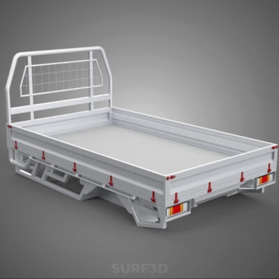 Flatbed Deck Pickup Truck Headboard Structure Frame HeadRack - 3D Model ...