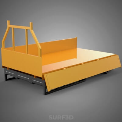 Flatdeck Flatbed Drop Side Load Bed Body Gate Pickup Truck - 3D Model ...