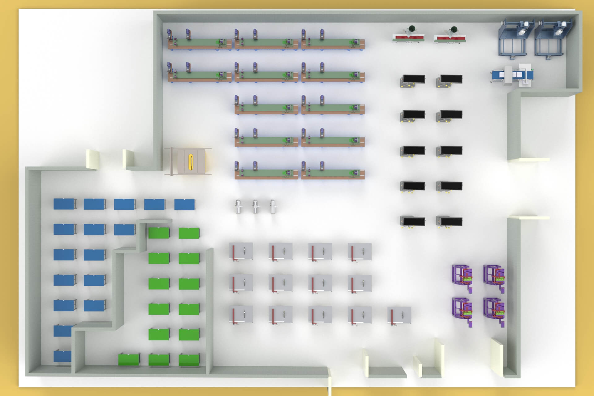 Floor Production Workshop Line Factory Layout Industrial - 3D Model by ...