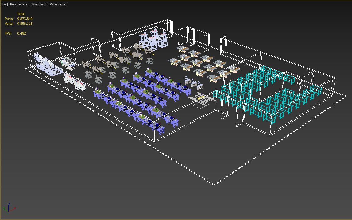 Floor Production Workshop Line Factory Layout Industrial - 3D Model by ...