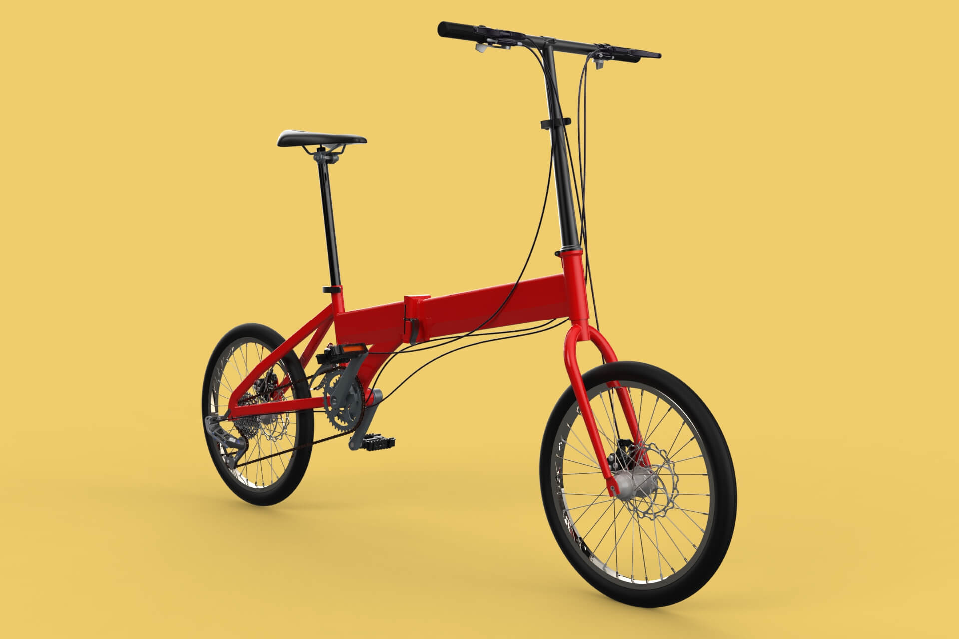 Fold Bicycle Folding Bike Portable Compact Flip - 3D Model by surf3d