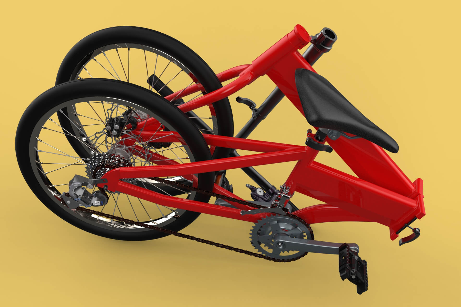 Fold Bicycle Folding Bike Portable Compact Flip - 3D Model by surf3d