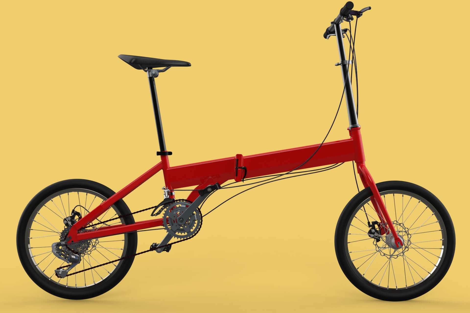 Fold Bicycle Folding Bike Portable Compact Flip - 3D Model by surf3d