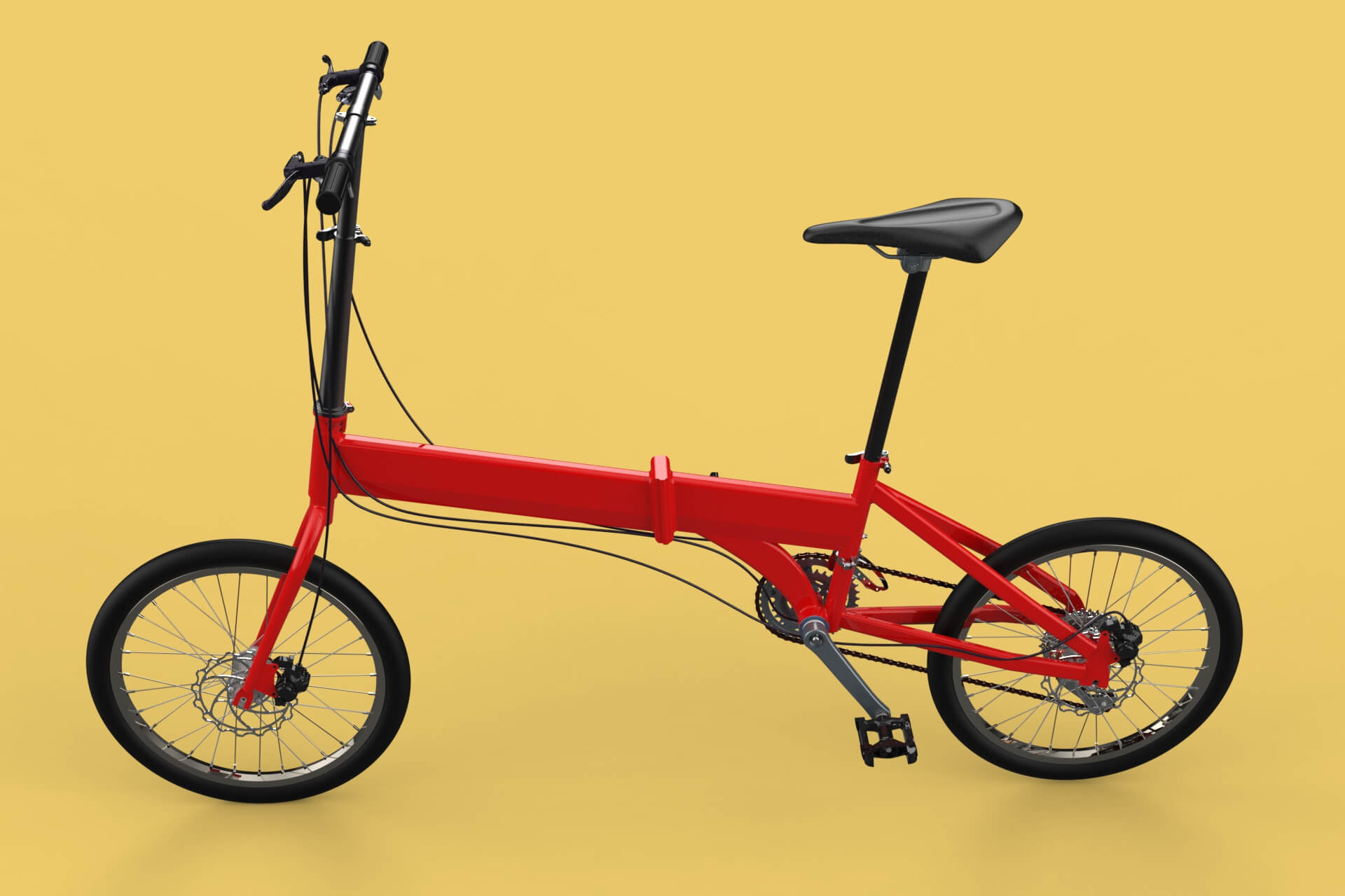 Fold Bicycle Folding Bike Portable Compact Flip - 3D Model by surf3d
