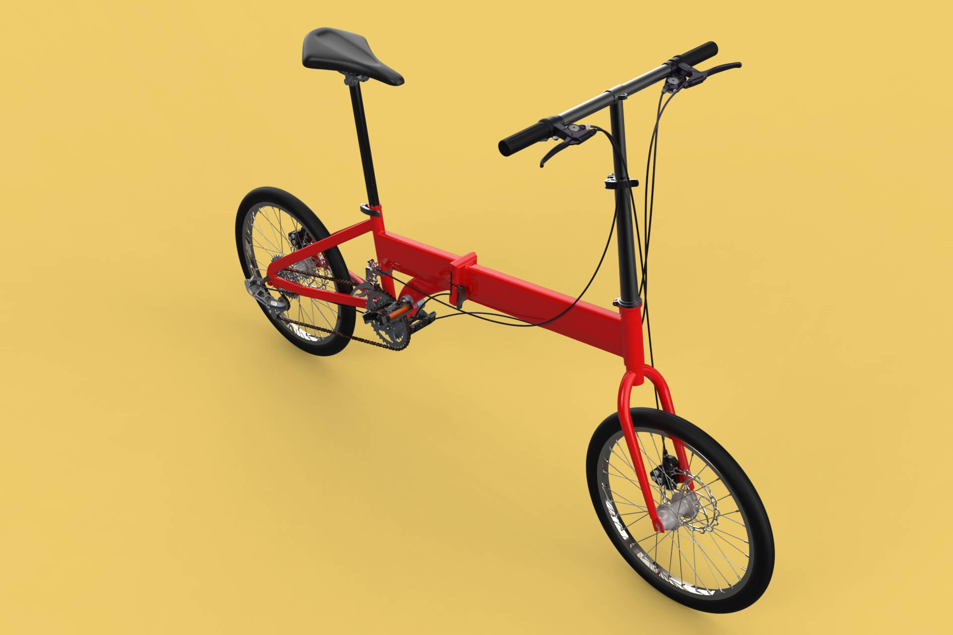 Fold Bicycle Folding Bike Portable Compact Flip - 3D Model by surf3d