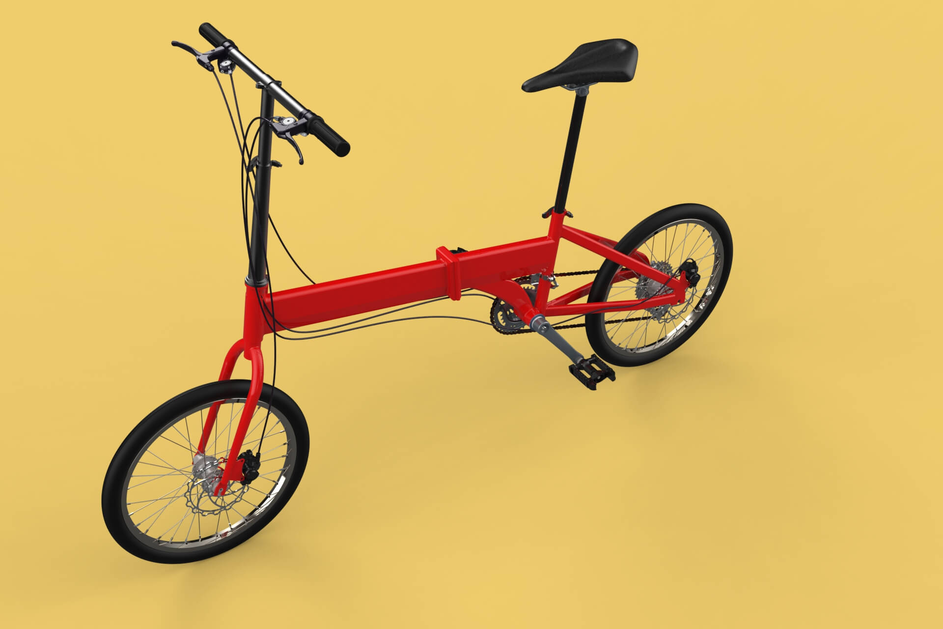 Fold Bicycle Folding Bike Portable Compact Flip - 3D Model by surf3d