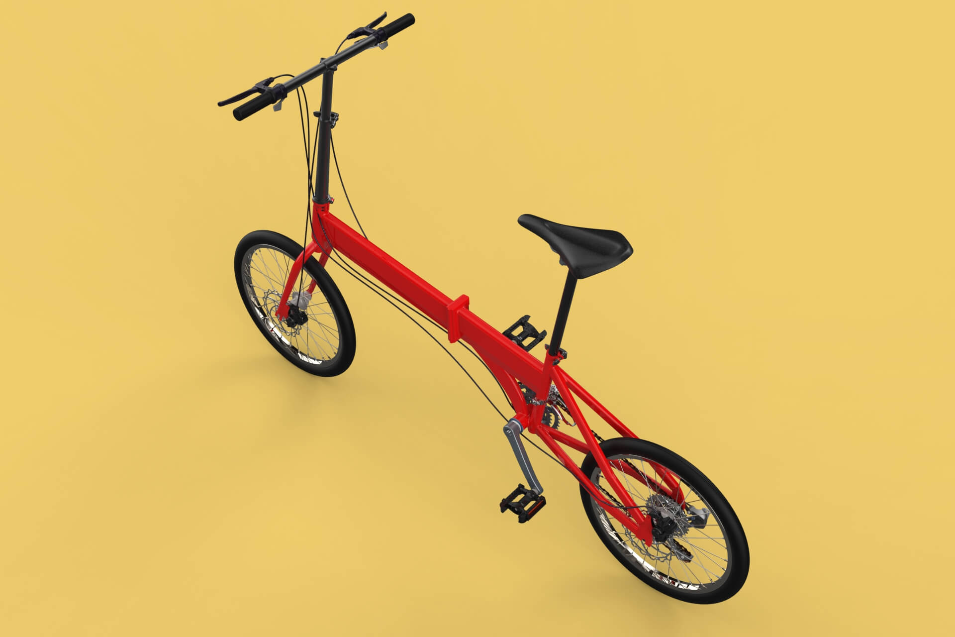 Fold Bicycle Folding Bike Portable Compact Flip - 3D Model by surf3d