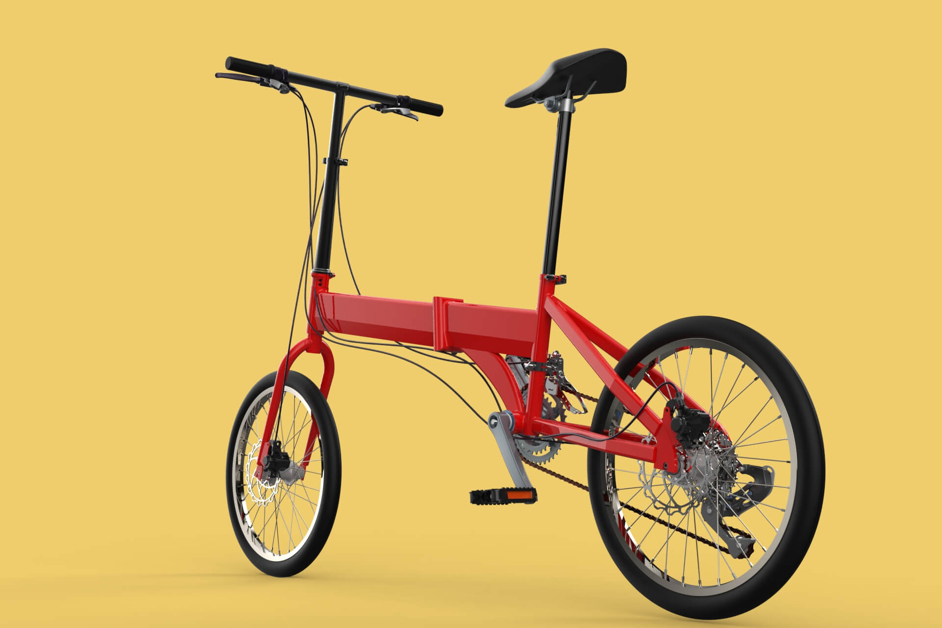 Fold Bicycle Folding Bike Portable Compact Flip - 3D Model by surf3d