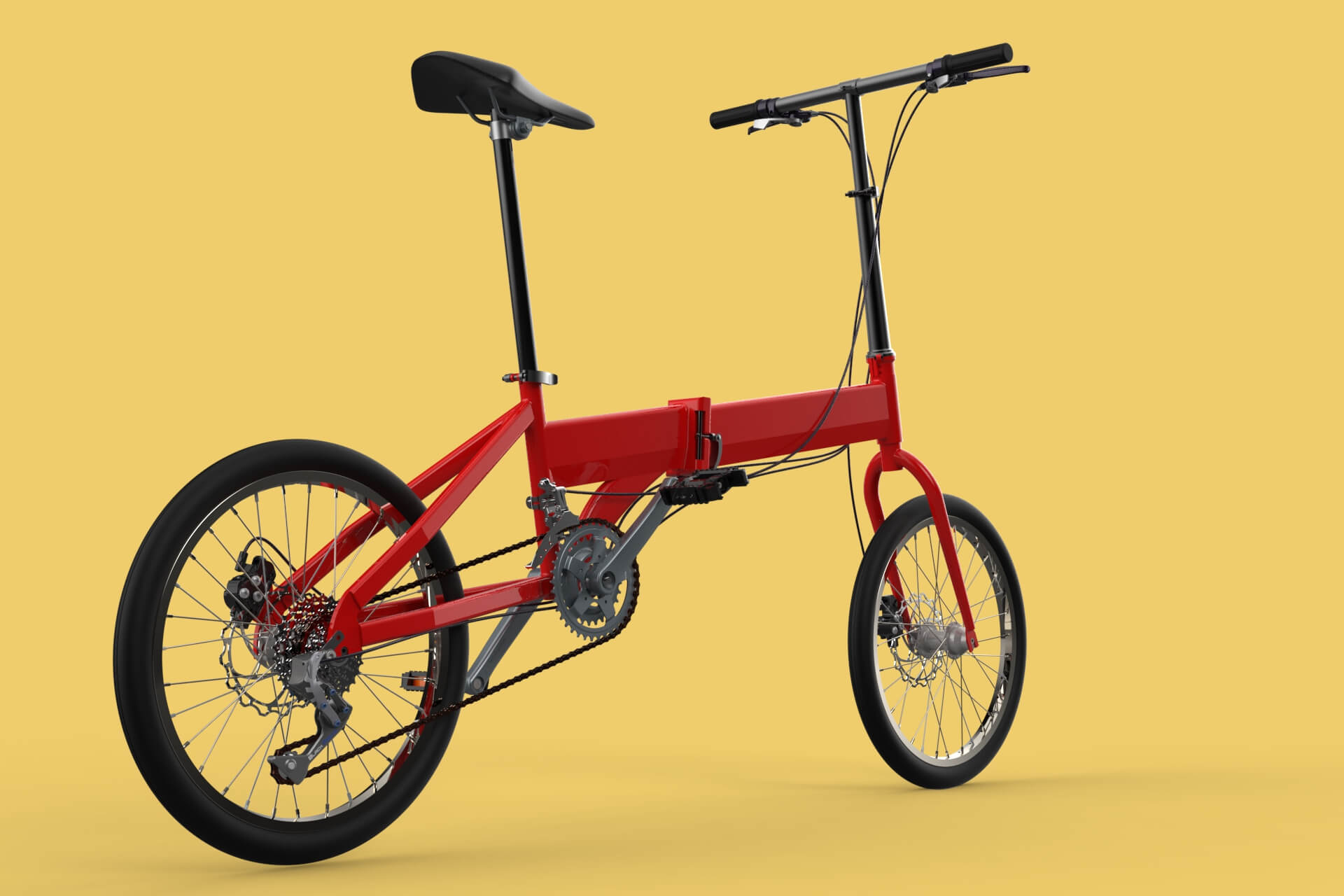 Fold Bicycle Folding Bike Portable Compact Flip - 3D Model by surf3d