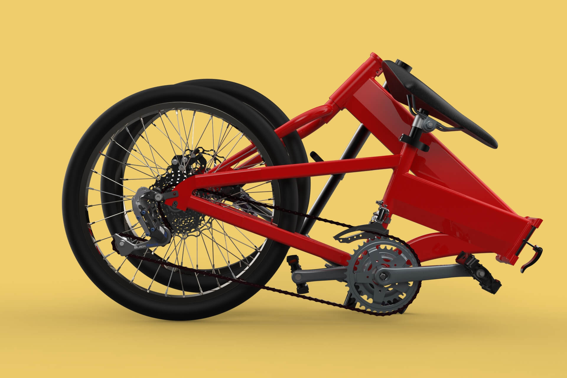 Fold Bicycle Folding Bike Portable Compact Flip - 3D Model by surf3d