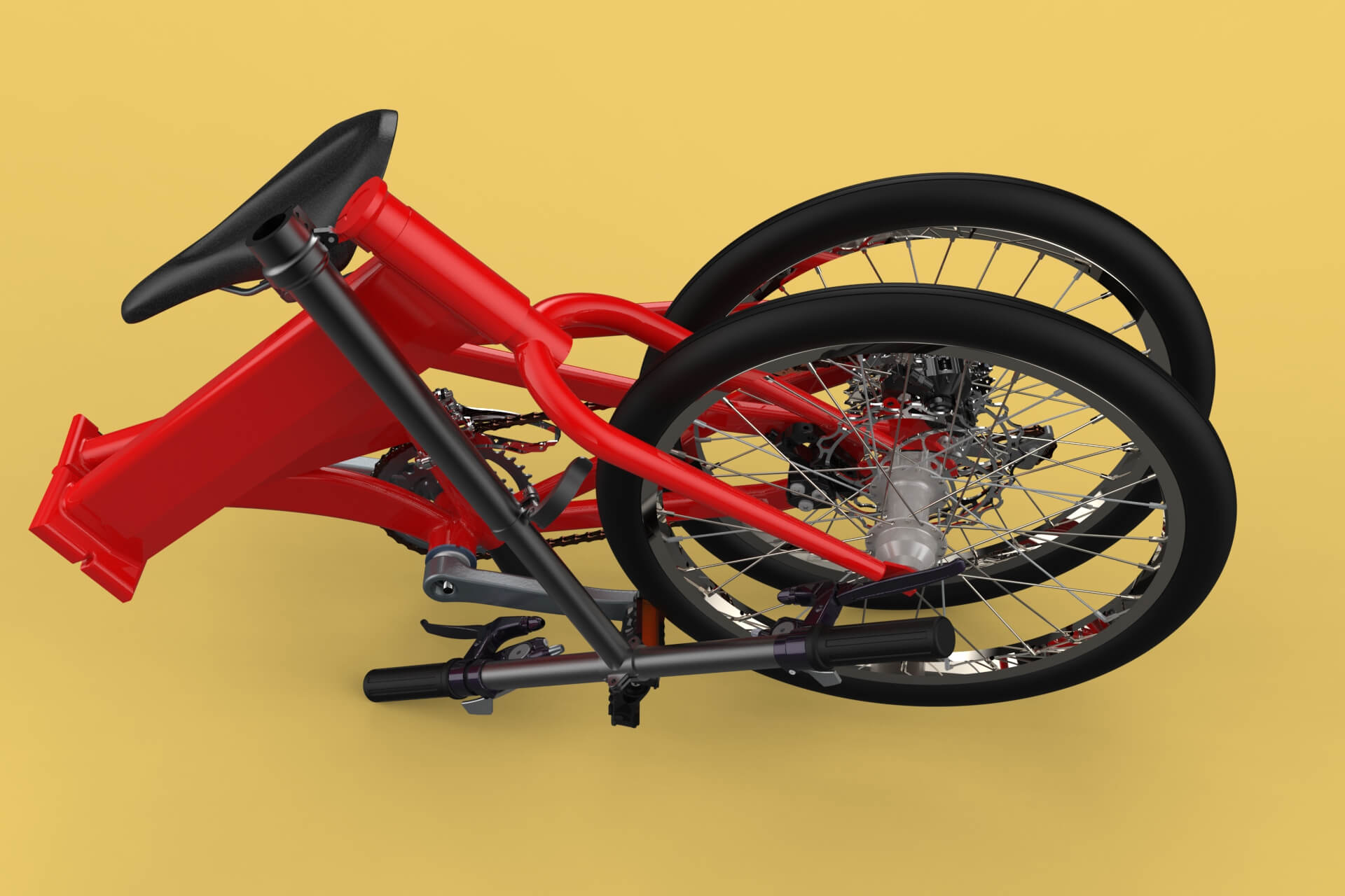 Fold Bicycle Folding Bike Portable Compact Flip - 3D Model by surf3d
