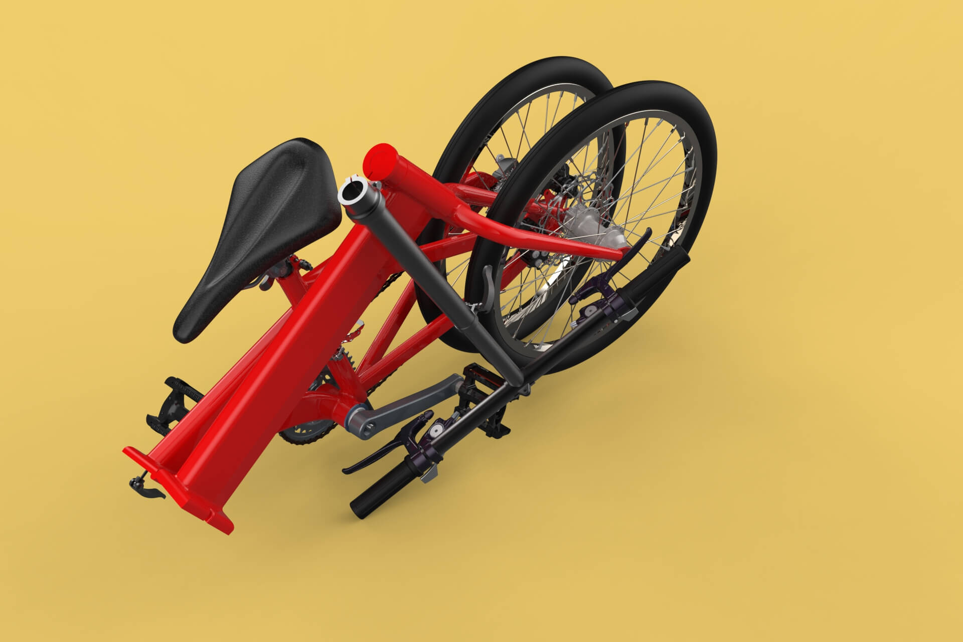 Fold Bicycle Folding Bike Portable Compact Flip - 3D Model by surf3d