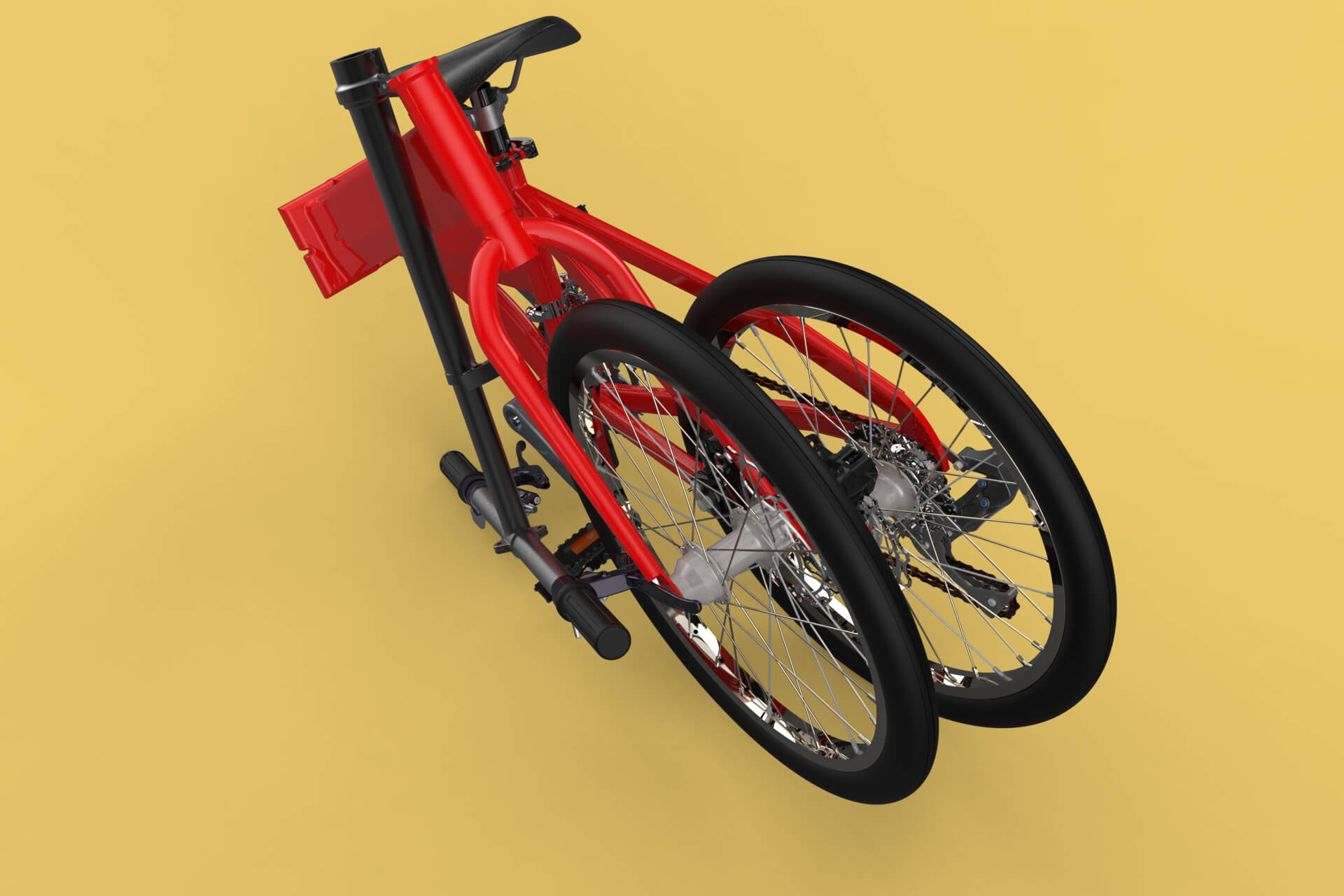 Fold Bicycle Folding Bike Portable Compact Flip - 3D Model by surf3d