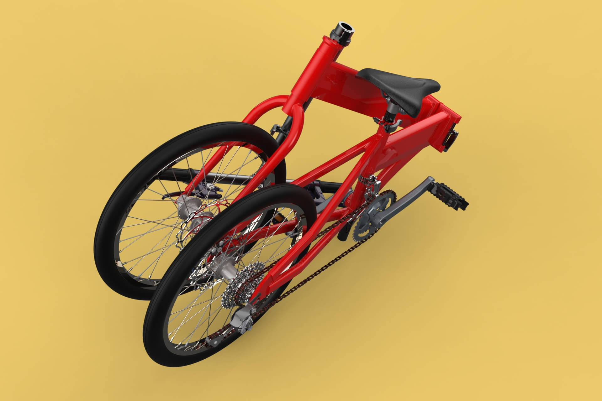 Fold Bicycle Folding Bike Portable Compact Flip - 3D Model by surf3d