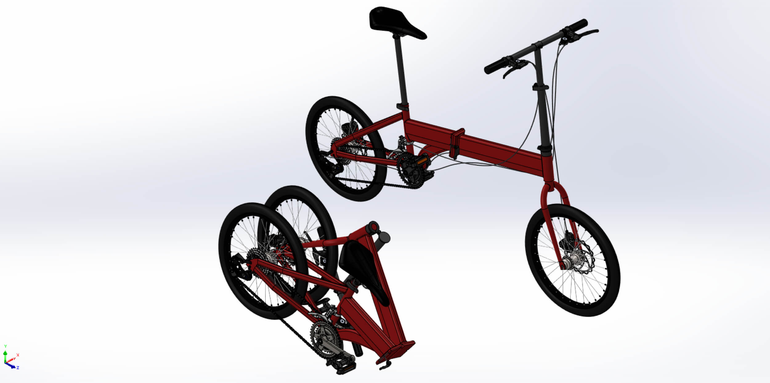 Fold Bicycle Folding Bike Portable Compact Flip - 3D Model by surf3d