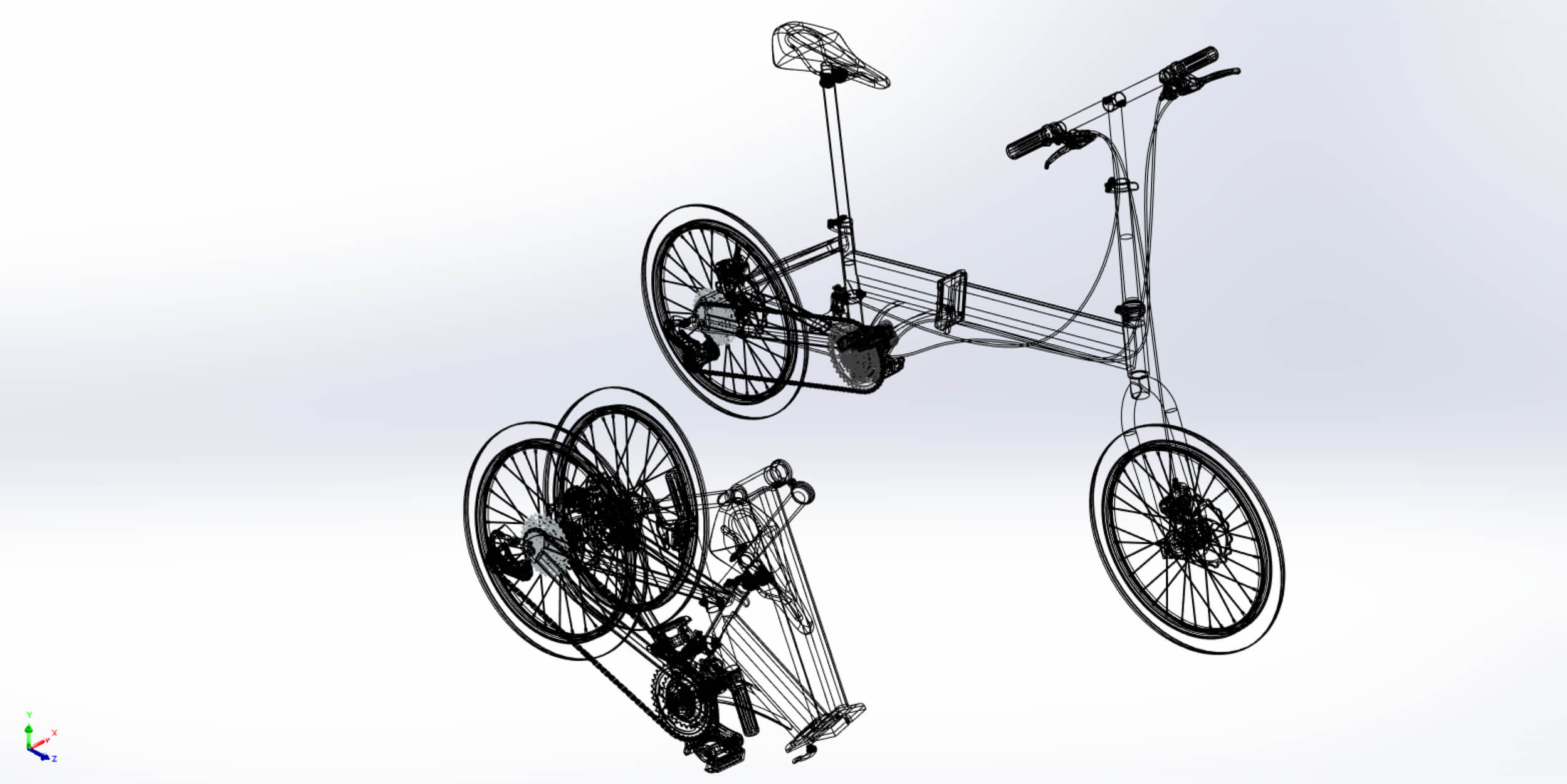 Fold Bicycle Folding Bike Portable Compact Flip - 3D Model by surf3d