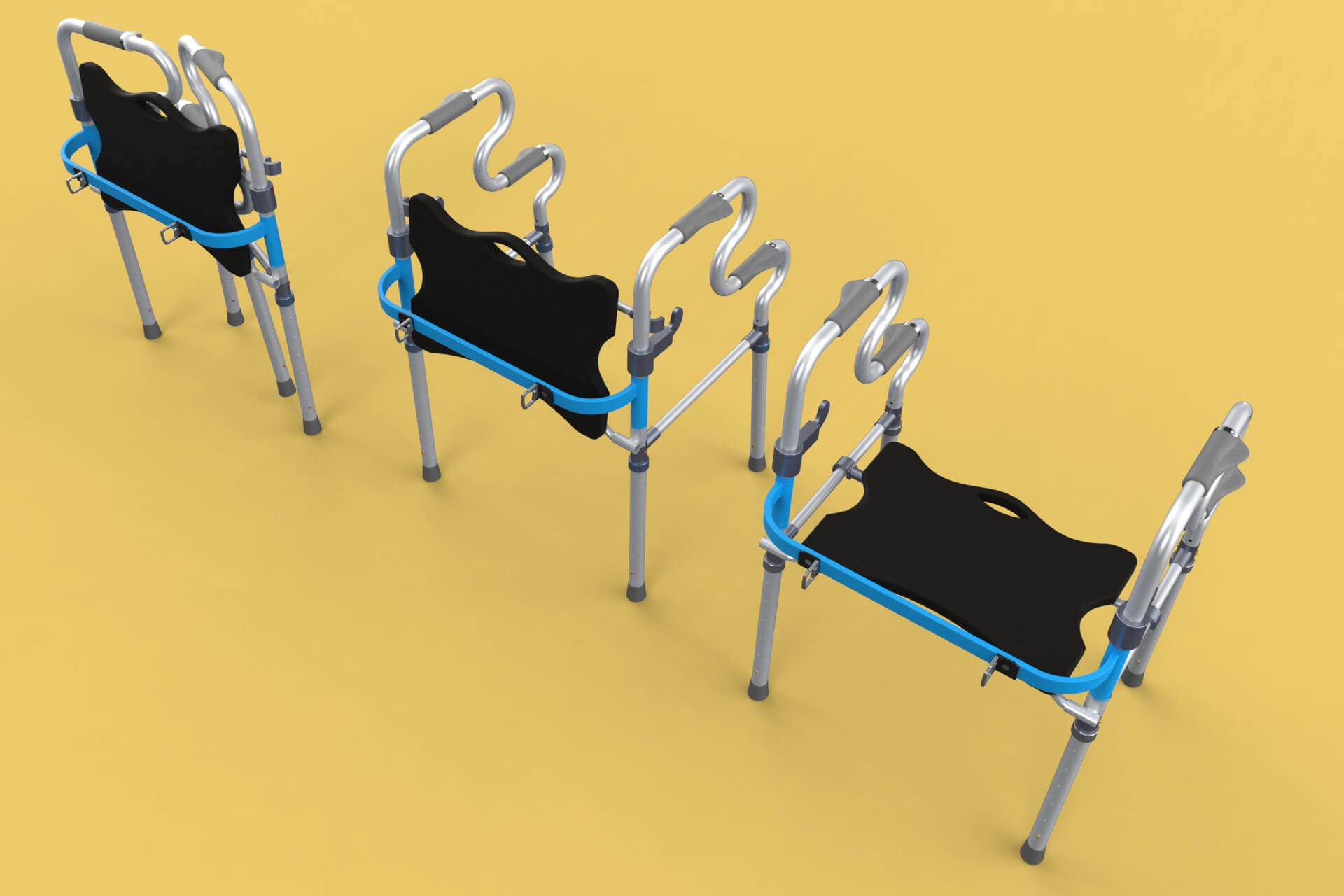Foldable Walker Seat Folding Walking Frame Chair Stand Aids - 3D Model ...