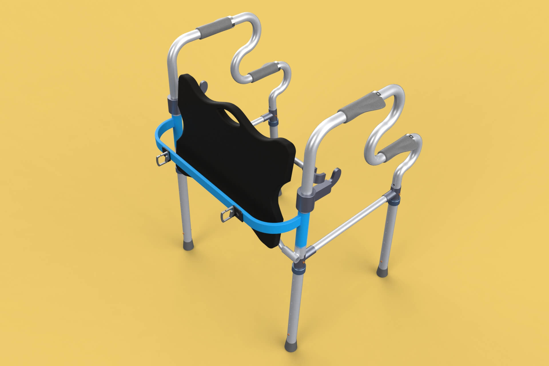 Foldable Walker Seat Folding Walking Frame Chair Stand Aids - 3D Model ...