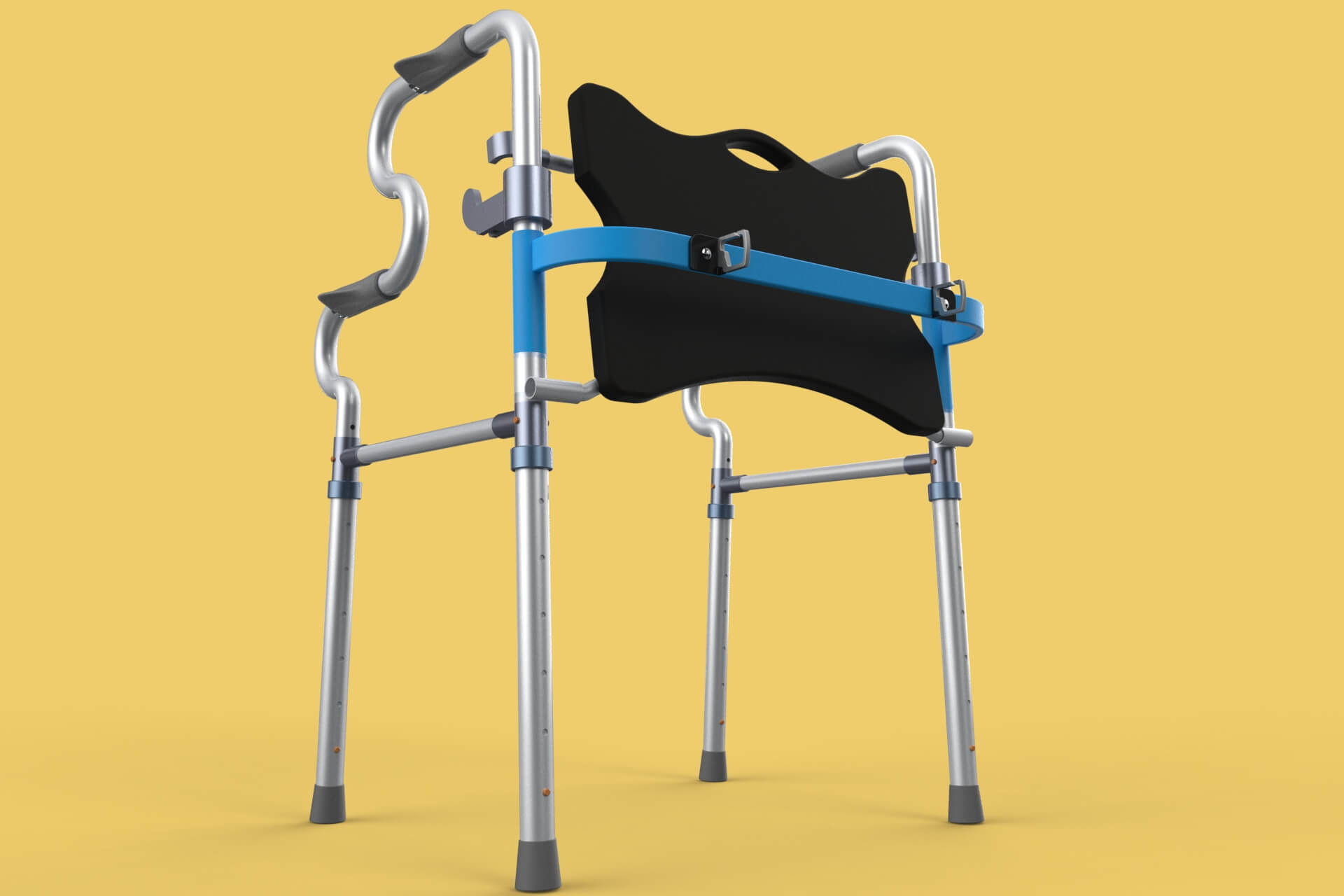 Foldable Walker Seat Folding Walking Frame Chair Stand Aids - 3D Model ...