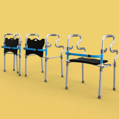 Foldable Walker Seat Folding Walking Frame Chair Stand Aids - 3D Model ...
