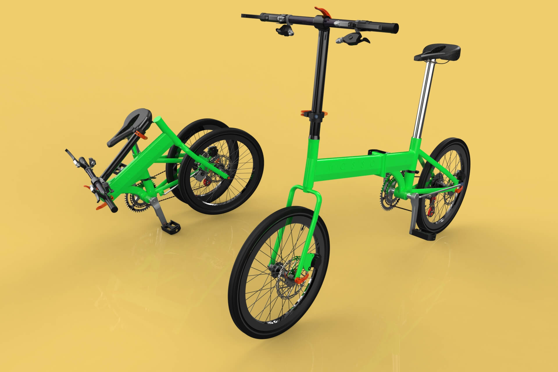 Folding Bike Portable Compact Flip Bicycle - 3D Model by surf3d