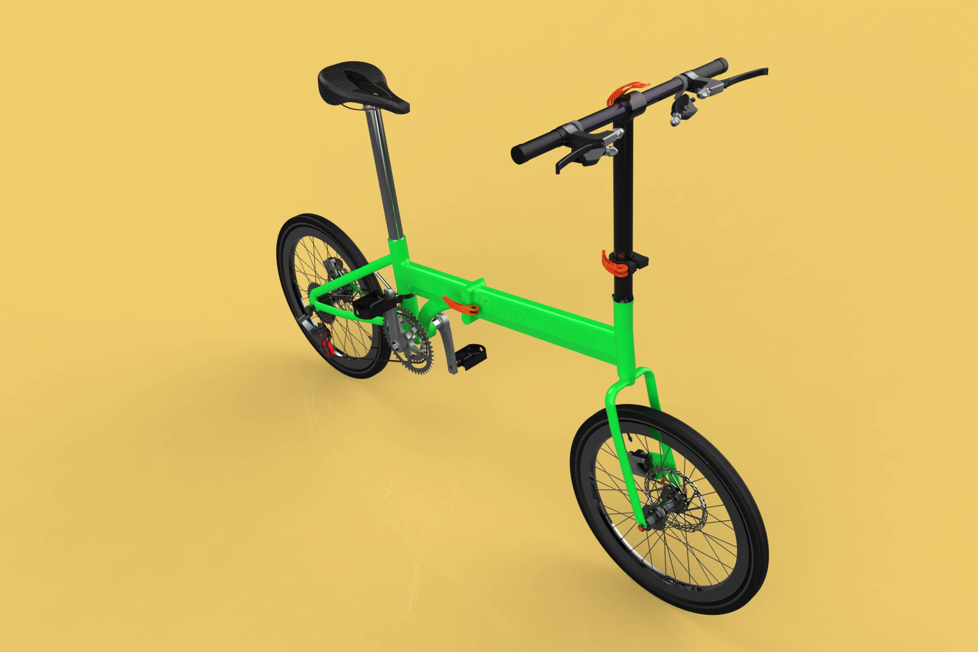 Folding Bike Portable Compact Flip Bicycle - 3D Model by surf3d
