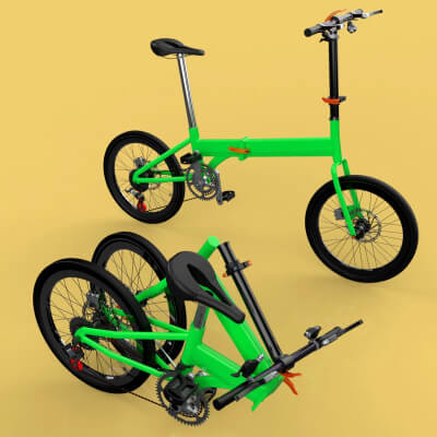Folding Bike Portable Compact Flip Bicycle - 3D Model by surf3d
