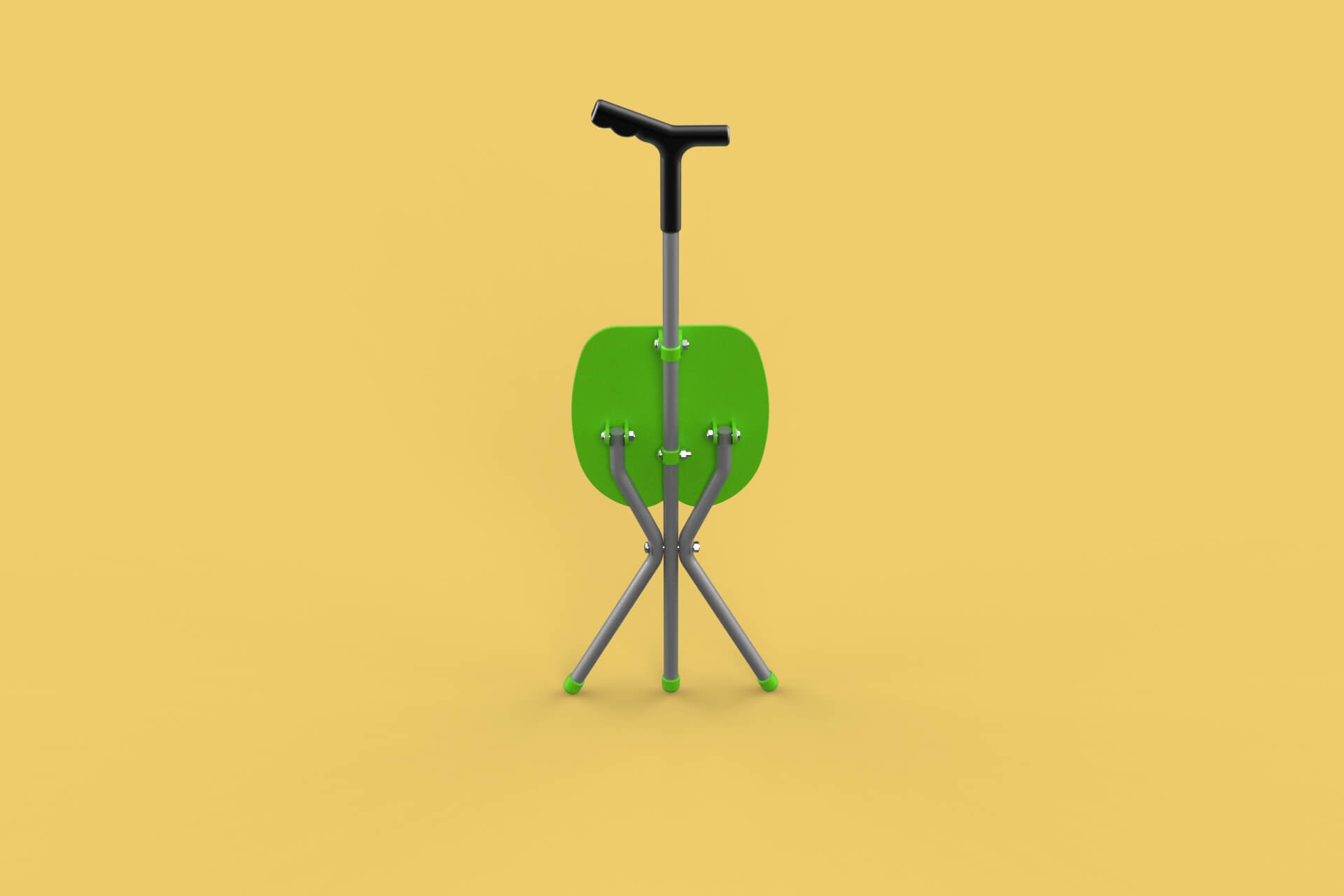 Folding Stick Cane Chair Walking Pole Seat Stool Crutch Flip - 3D Model ...