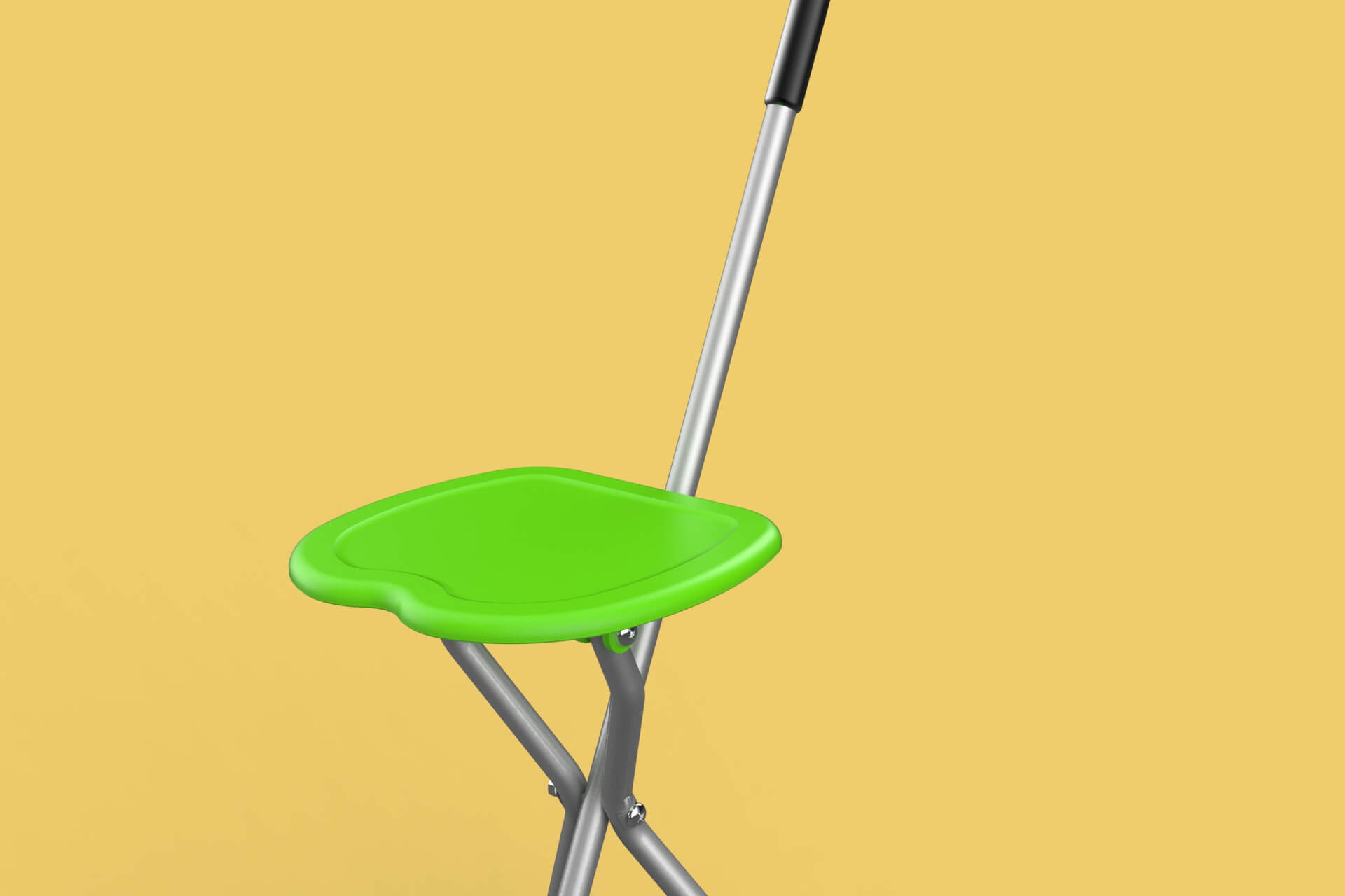 Folding Stick Cane Chair Walking Pole Seat Stool Crutch Flip - 3D Model ...
