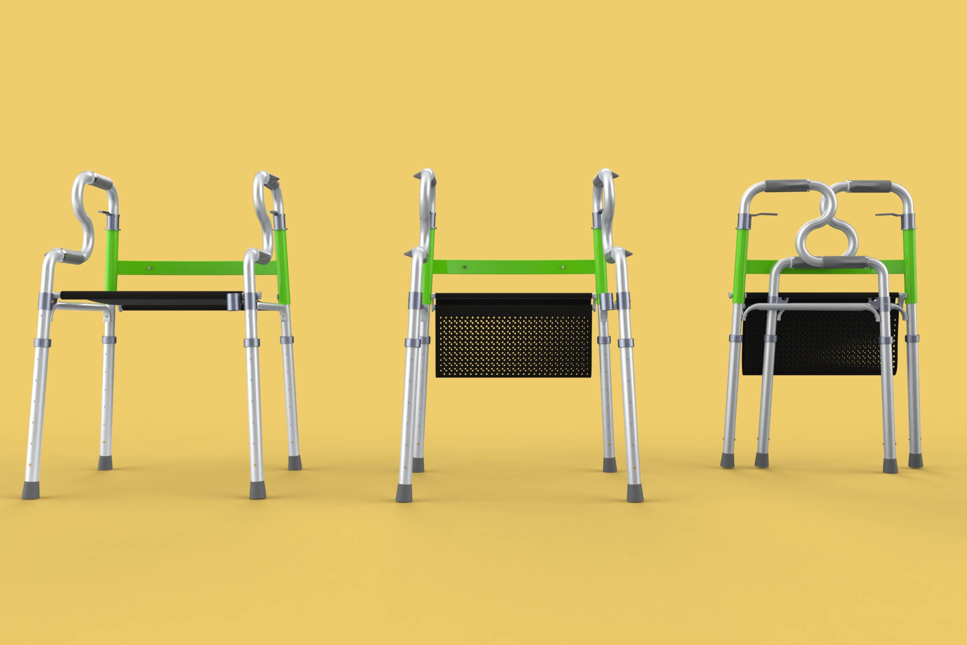 Folding Walker Seat Foldable Walking Frame Chair Stand Aids - 3D Model ...