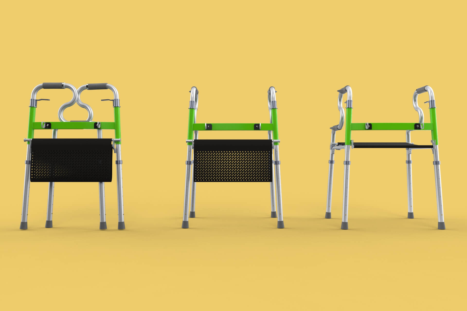 Folding Walker Seat Foldable Walking Frame Chair Stand Aids - 3D Model ...