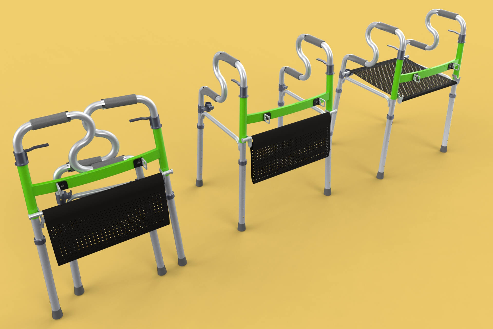 Folding Walker Seat Foldable Walking Frame Chair Stand Aids - 3D Model ...