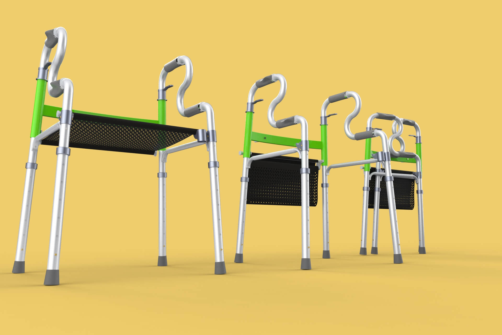 Folding Walker Seat Foldable Walking Frame Chair Stand Aids - 3D Model ...