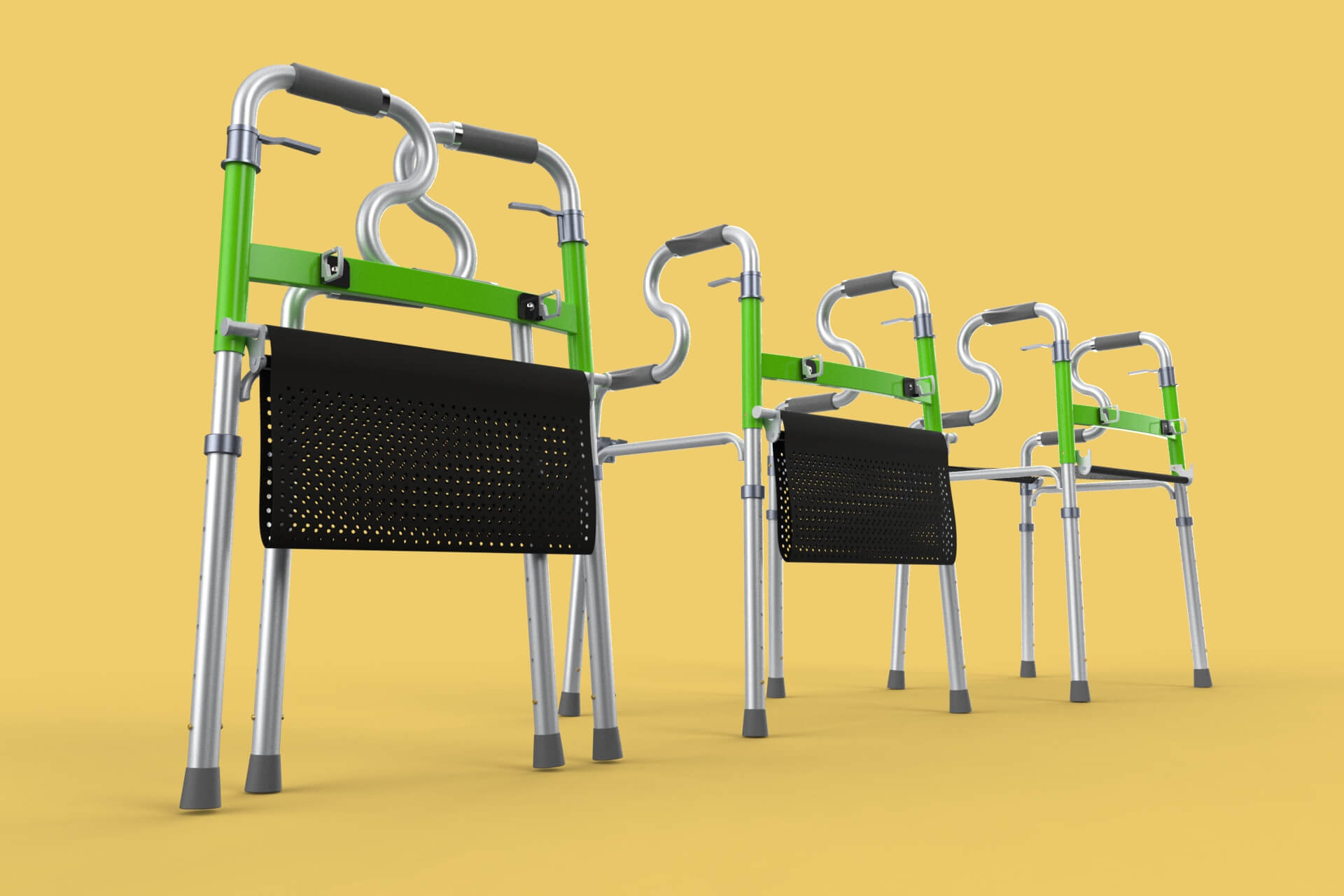 Folding Walker Seat Foldable Walking Frame Chair Stand Aids - 3D Model ...