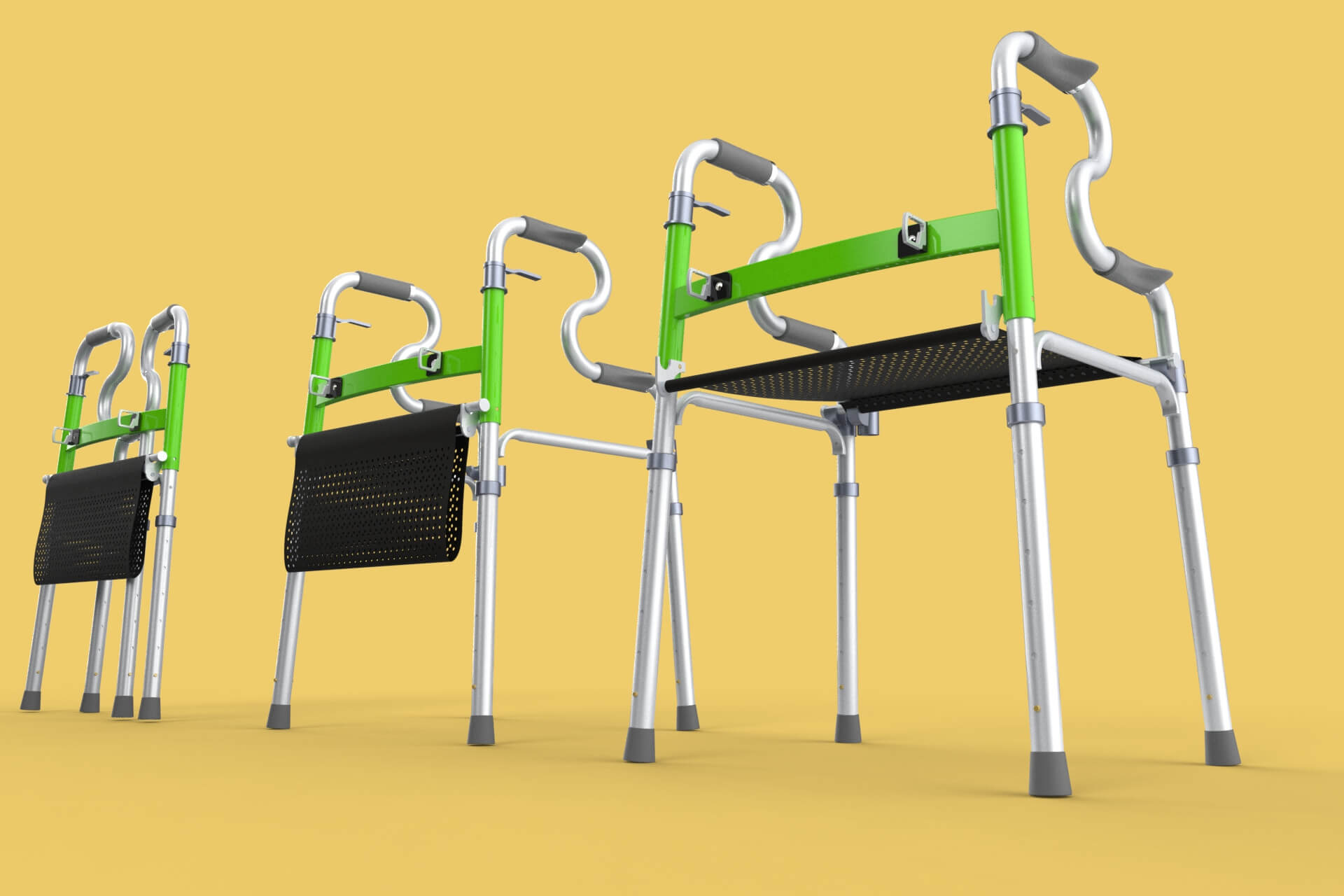 Folding Walker Seat Foldable Walking Frame Chair Stand Aids - 3D Model ...