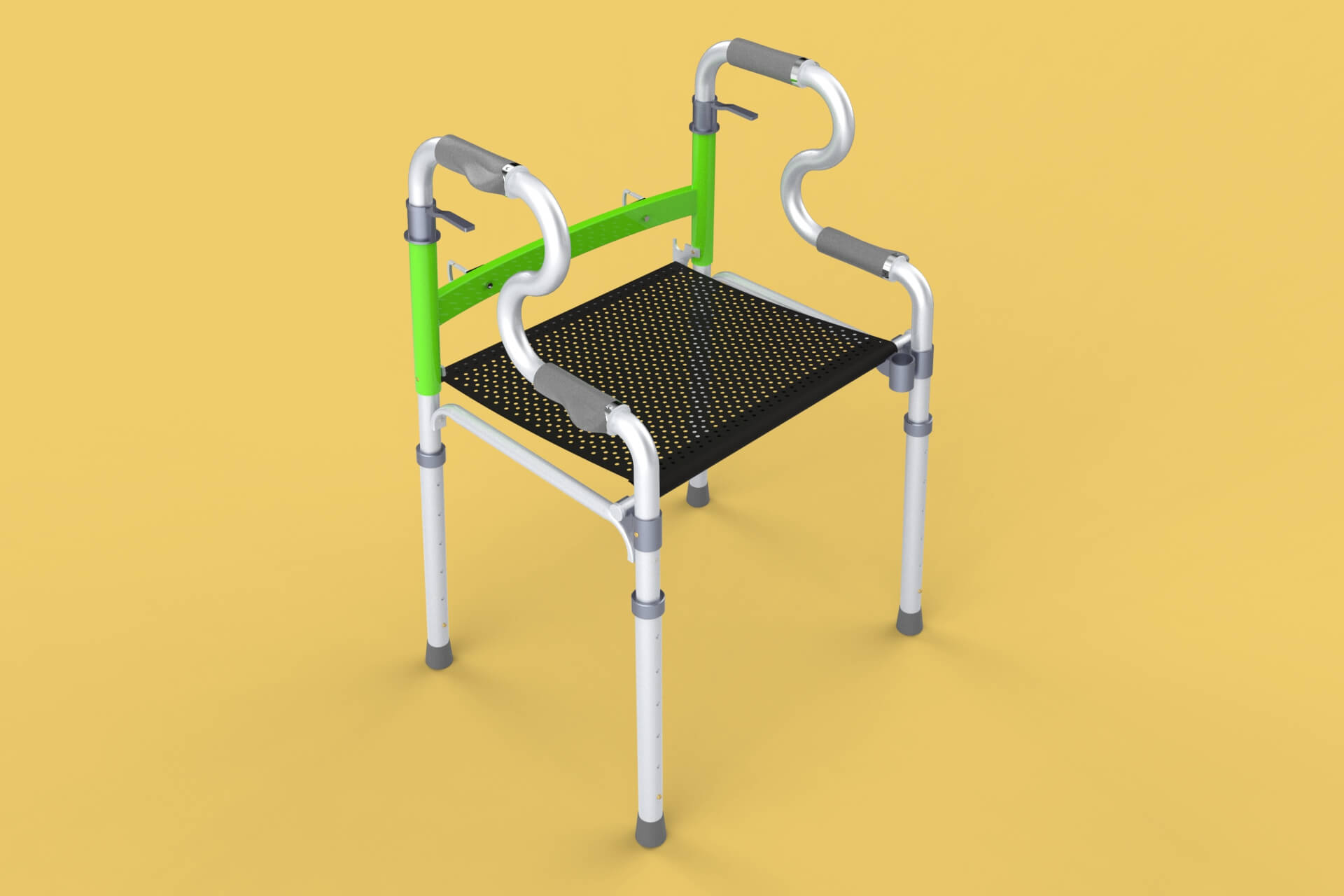 Folding Walker Seat Foldable Walking Frame Chair Stand Aids - 3D Model ...