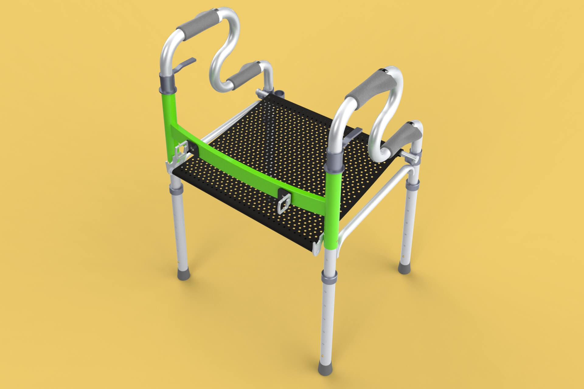 Folding Walker Seat Foldable Walking Frame Chair Stand Aids - 3D Model ...