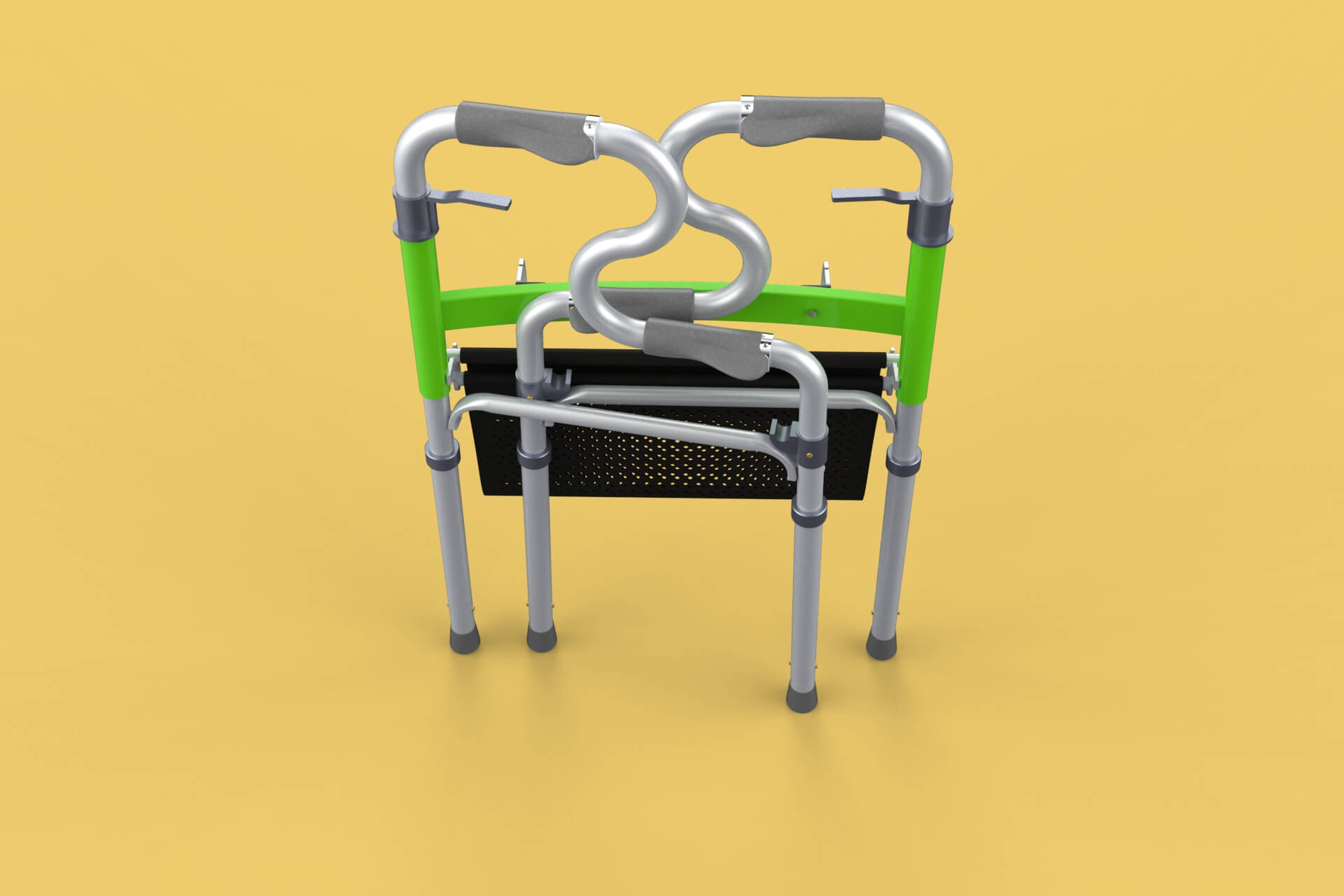 Folding Walker Seat Foldable Walking Frame Chair Stand Aids - 3D Model ...
