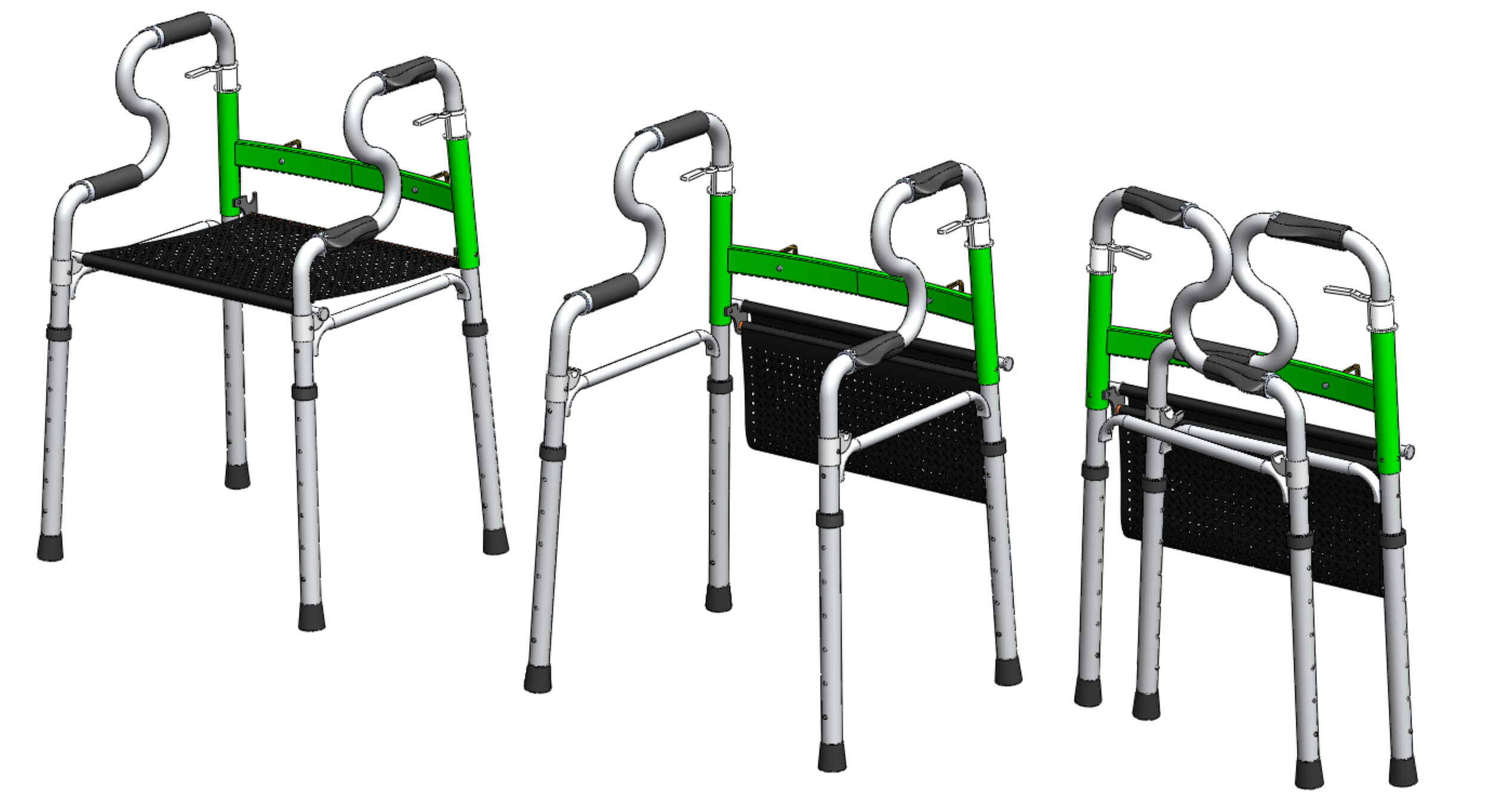 Folding Walker Seat Foldable Walking Frame Chair Stand Aids - 3D Model ...