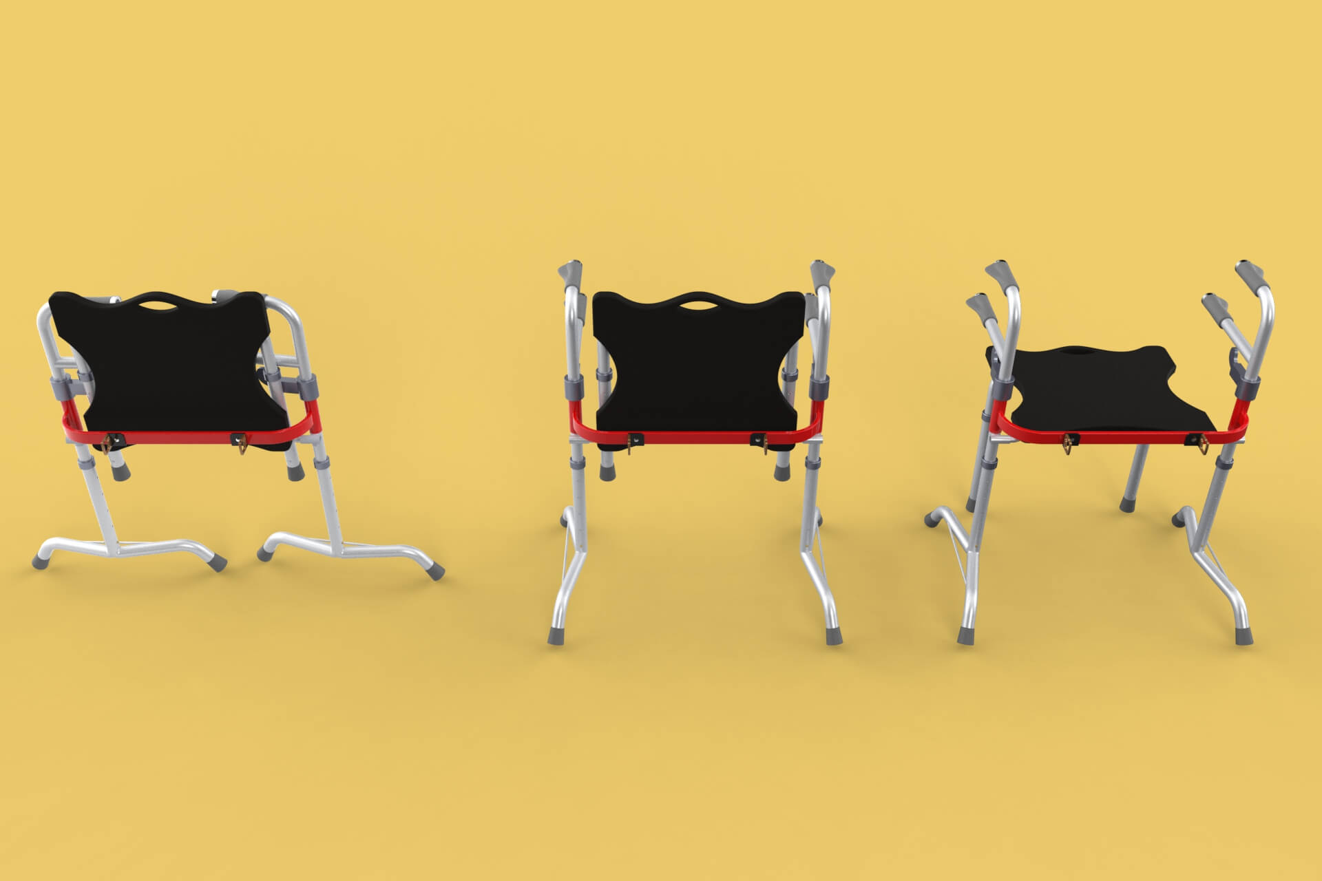 Folding Walking Frame Seat Foldable Walker Chair Stand Aids - 3D Model ...