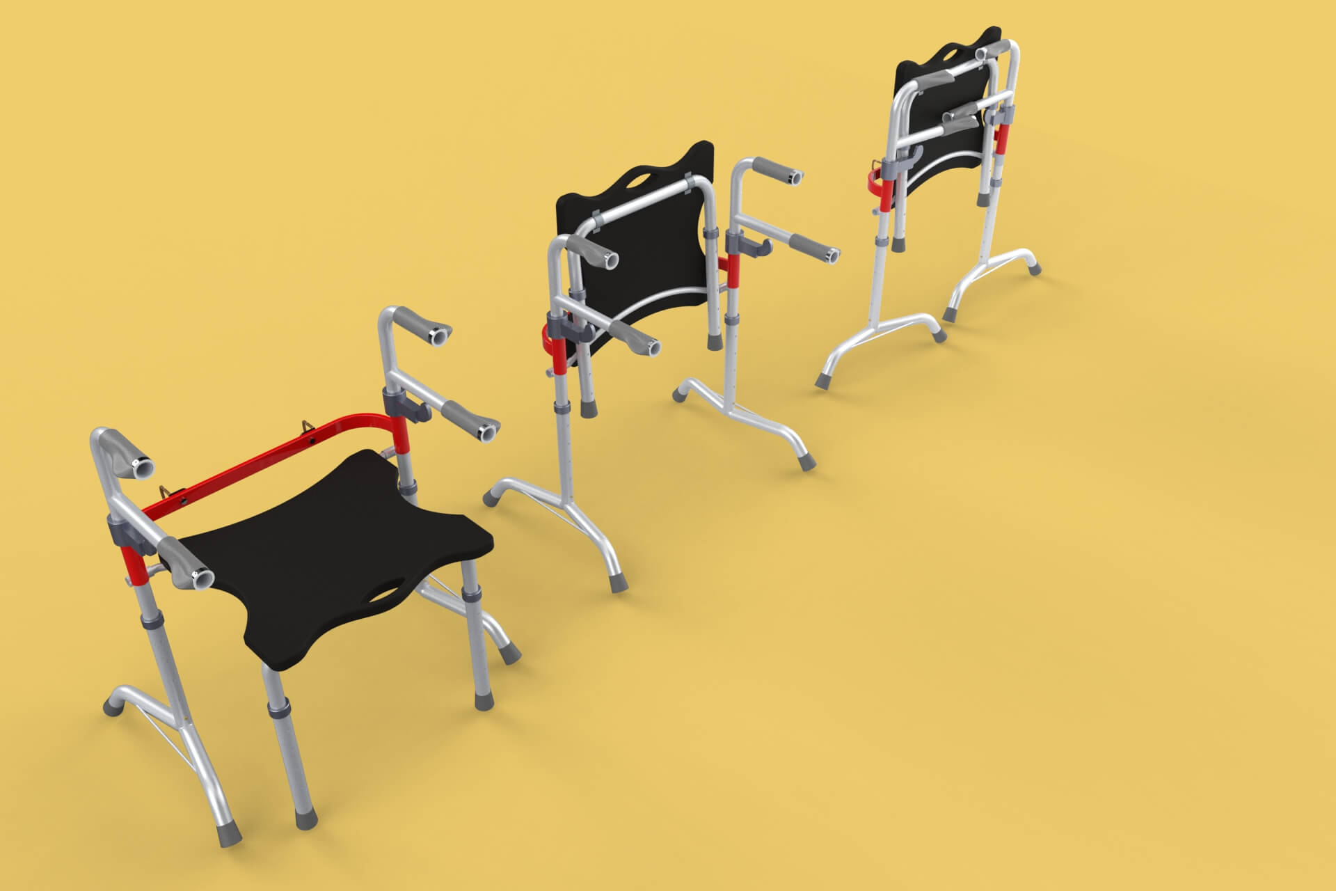 Folding Walking Frame Seat Foldable Walker Chair Stand Aids - 3D Model ...