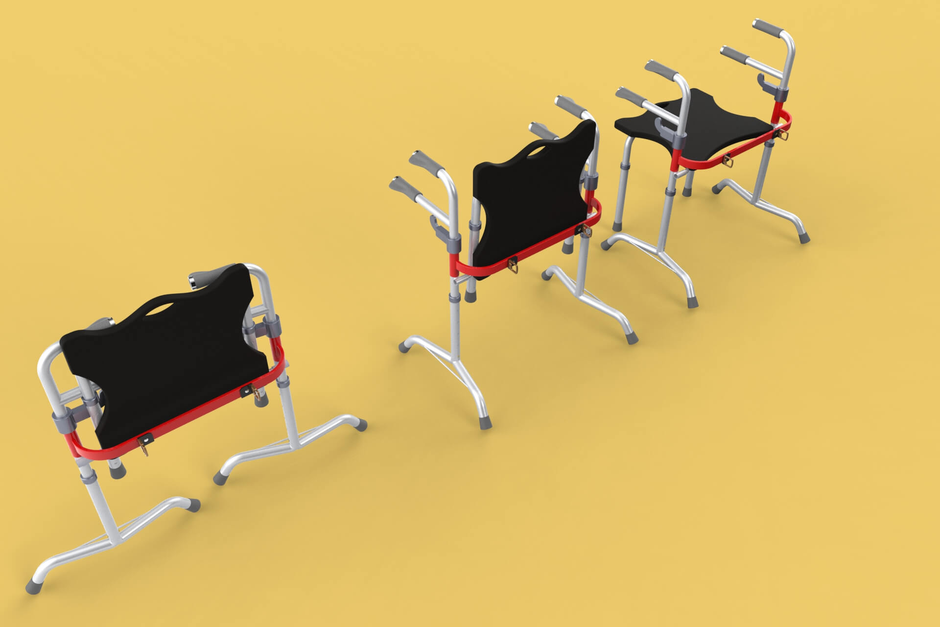 Folding Walking Frame Seat Foldable Walker Chair Stand Aids - 3D Model ...