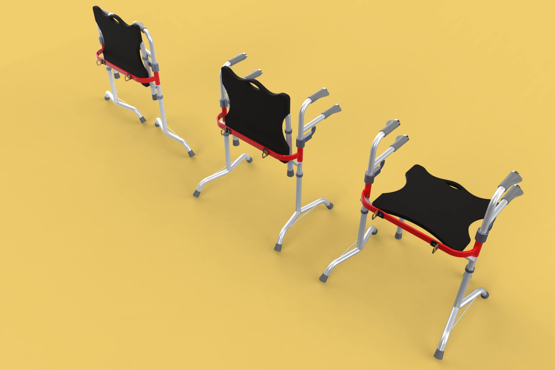 Folding Walking Frame Seat Foldable Walker Chair Stand Aids - 3D Model ...