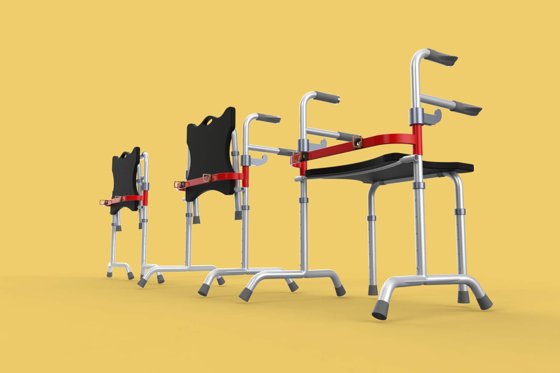 Folding Walking Frame Seat Foldable Walker Chair Stand Aids - 3D Model ...