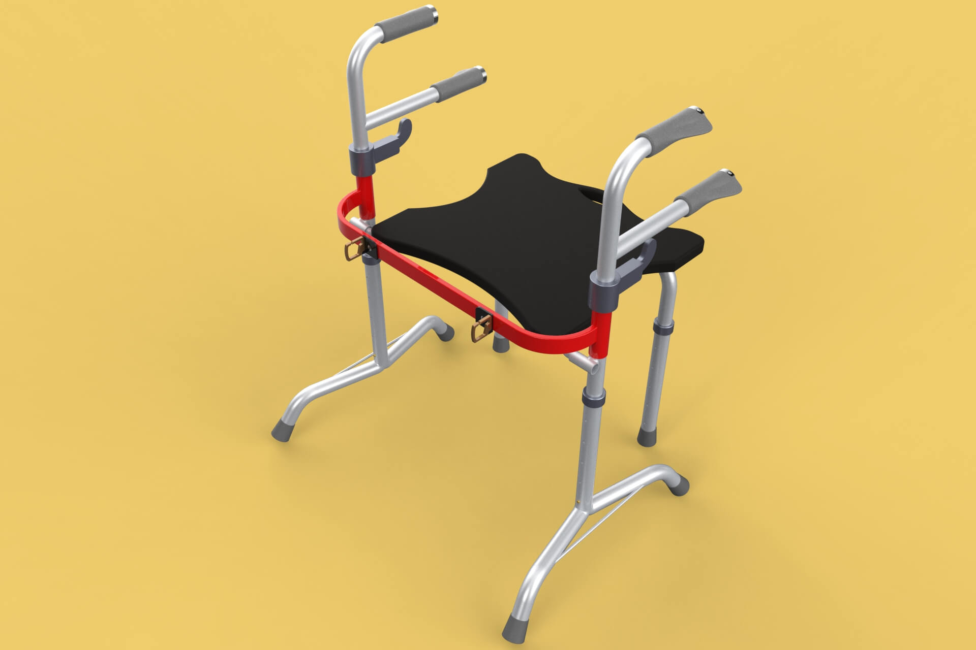 Folding Walking Frame Seat Foldable Walker Chair Stand Aids - 3D Model ...