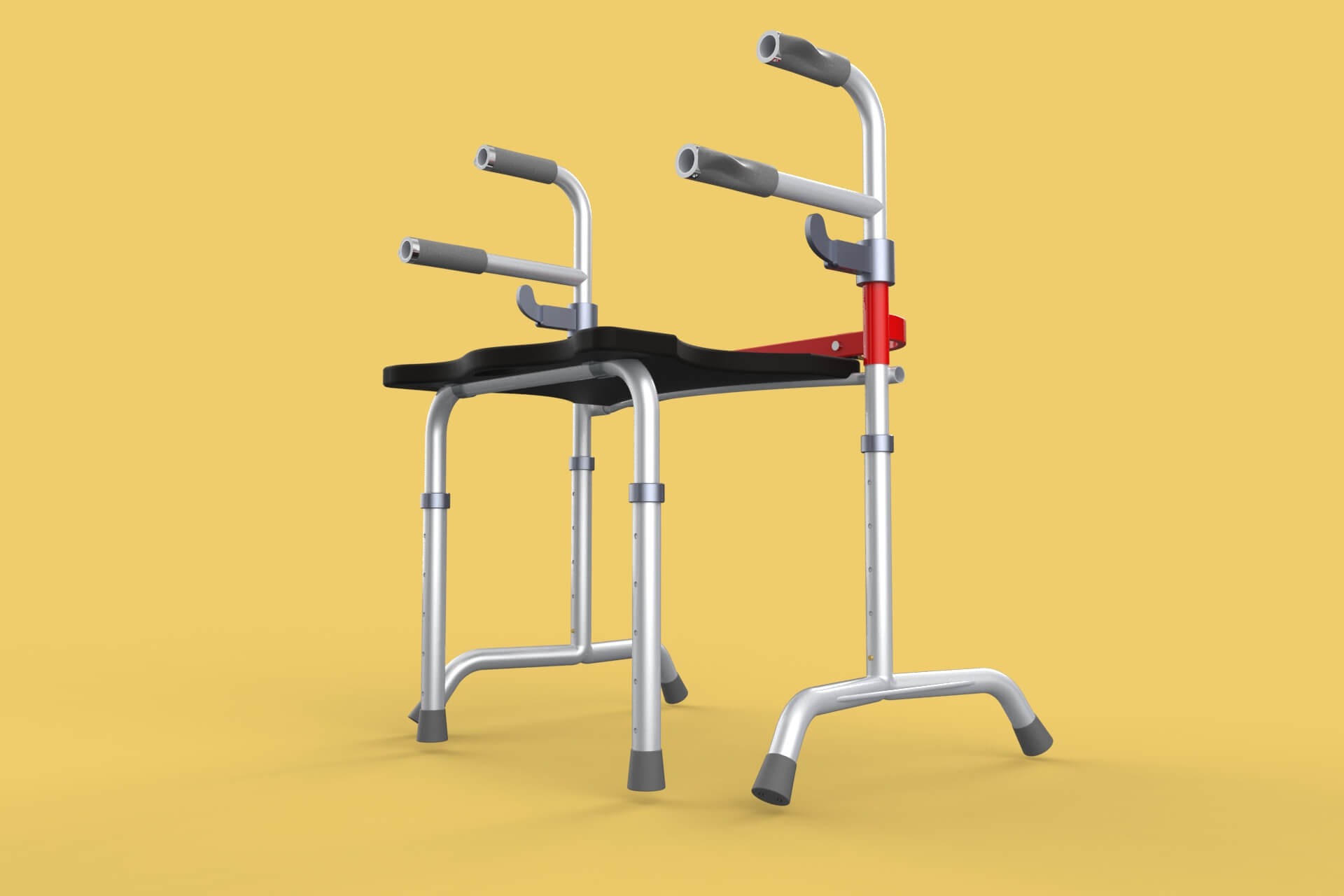 Folding Walking Frame Seat Foldable Walker Chair Stand Aids - 3D Model ...