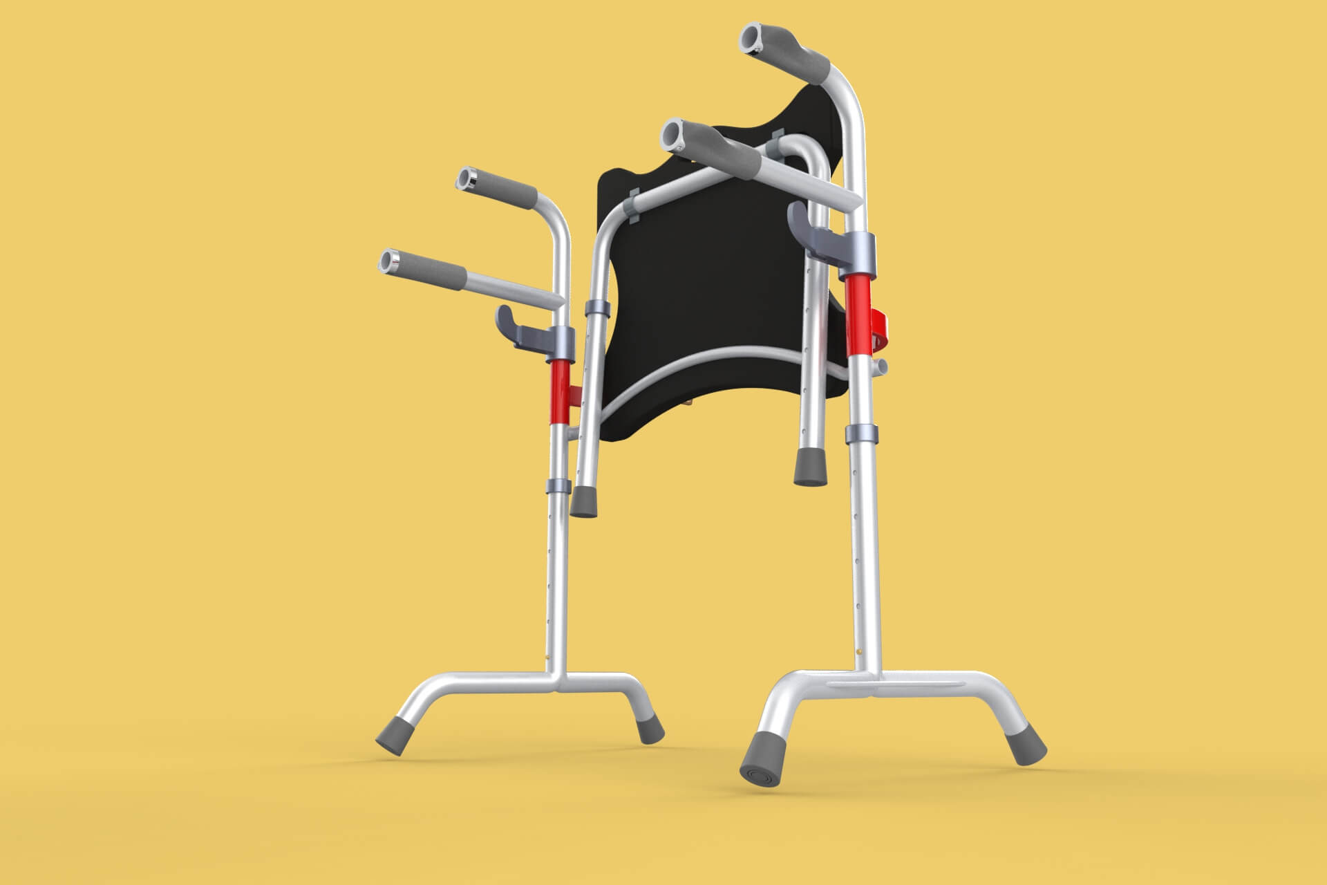 Folding Walking Frame Seat Foldable Walker Chair Stand Aids - 3D Model ...