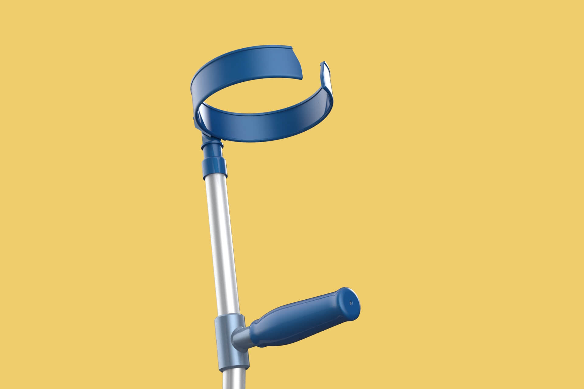 Forearm Crutch Elbow Arm Lofstrand Crutches Walking Stick - 3D Model by ...