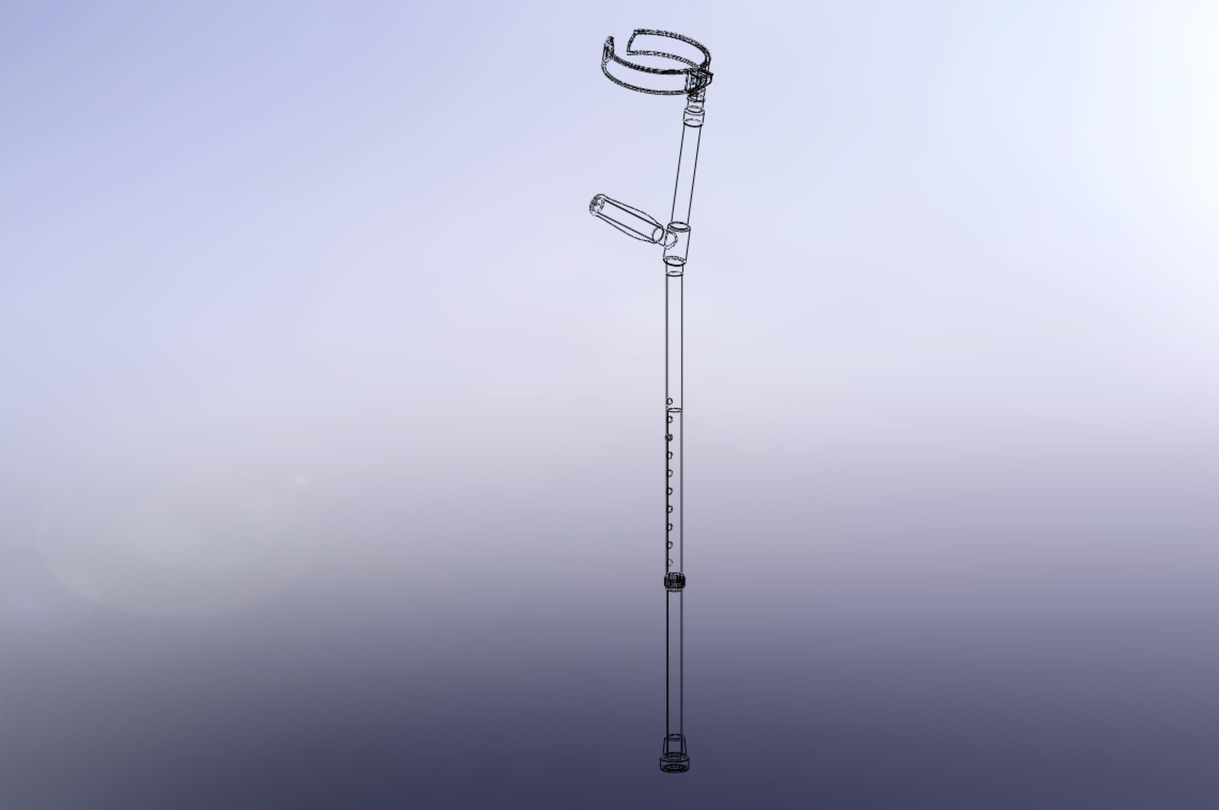 Forearm Crutch Elbow Arm Lofstrand Crutches Walking Stick - 3D Model by ...